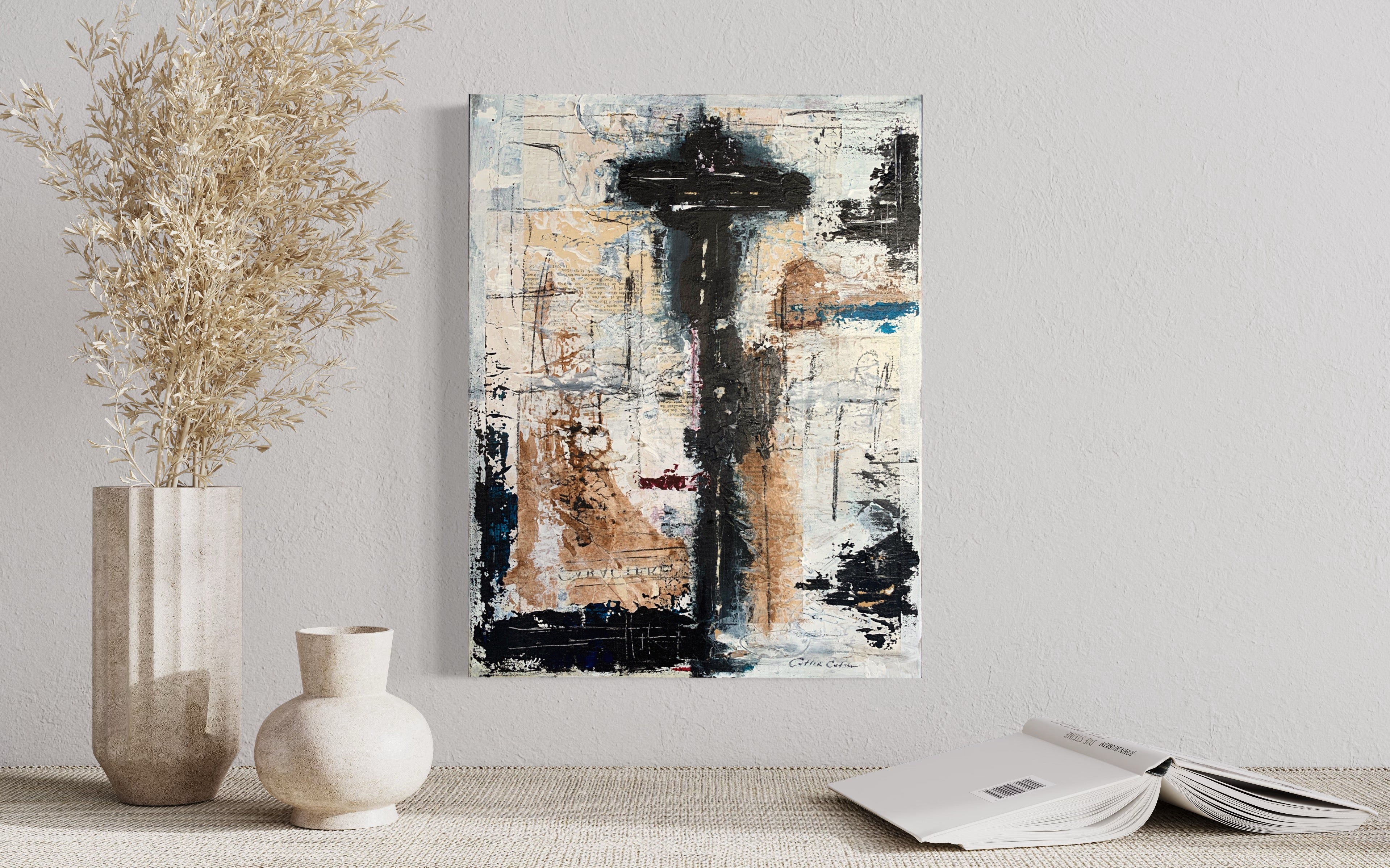 Unfinished, Original Abstract Mixed Media Painting – Cutter Cutshaw Art